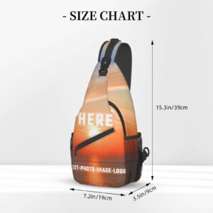 Custom Sling Bag Personalise Image Text Crossbody Shoulder Bag Travel Hiking Daypack Chest Bags For Women Men.