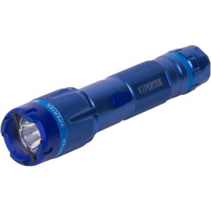 vipertek vts-t03 aluminum stun gun with led flashlight, blue