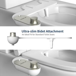 CHEEKY Bidet Toilet Seat Attachment - Non-Electric Bidet Attachment for Toilet Seat - Ultra-Slim Self Cleaning bidet - Adjustable Water Pressure Nozzle, Angle Control & Easy Home Installation