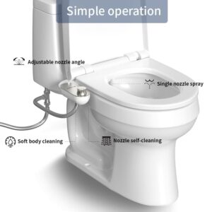 CHEEKY Bidet Toilet Seat Attachment - Non-Electric Bidet Attachment for Toilet Seat - Ultra-Slim Self Cleaning bidet - Adjustable Water Pressure Nozzle, Angle Control & Easy Home Installation