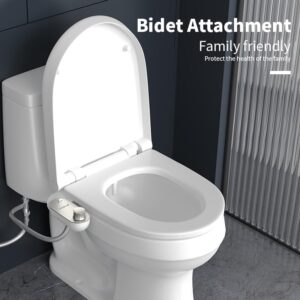 CHEEKY Bidet Toilet Seat Attachment - Non-Electric Bidet Attachment for Toilet Seat - Ultra-Slim Self Cleaning bidet - Adjustable Water Pressure Nozzle, Angle Control & Easy Home Installation