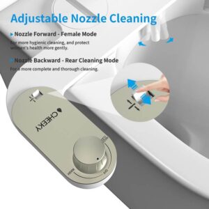 CHEEKY Bidet Toilet Seat Attachment - Non-Electric Bidet Attachment for Toilet Seat - Ultra-Slim Self Cleaning bidet - Adjustable Water Pressure Nozzle, Angle Control & Easy Home Installation