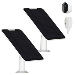 solar panel charger compatible with arlo pro 3/pro 4/pro 5s/ultra/ultra 2/go 2 continuous power supply ip65 weatherproof with 9.8ft charging cable and adjustable wall mount