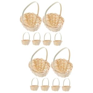 cabilock 12 pcs mini flower basket wedding mini basket picnic basket baskets for toys doll bread baskets toy baskets mini woven basket mini wood basket bamboo wicker small egg basket