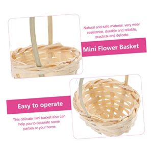 Cabilock 12 pcs mini flower basket wedding mini basket picnic basket baskets for toys doll bread baskets toy baskets mini woven basket mini wood basket bamboo wicker small egg basket