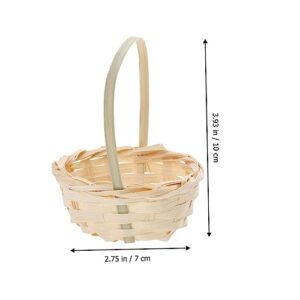 Cabilock 12 pcs mini flower basket wedding mini basket picnic basket baskets for toys doll bread baskets toy baskets mini woven basket mini wood basket bamboo wicker small egg basket