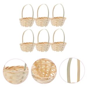 Cabilock 12 pcs mini flower basket wedding mini basket picnic basket baskets for toys doll bread baskets toy baskets mini woven basket mini wood basket bamboo wicker small egg basket