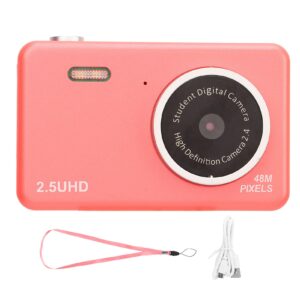 2.5K Digital Camera, 8X Zoom Automatic Light Sensitivity Dual Lens Video Camera, for Kids Student, Cute Pocket HD Camcoder (Pink)