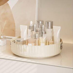 Lazy Susan Organizer, 360° Rotating Storage Tray Makeup Perfume Organizer Multifunctional PP Rotatable Kitchen Storage Tray Large Capacity Desktop Organizer Tray