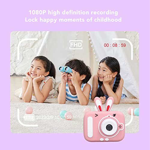 Kids Camera, Silicone Cover Kids Camera Toy Rich Effects 2.0 Inch Color Display 1080P for Daily Life (Pink)