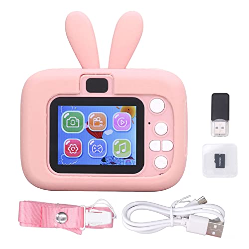 Kids Camera, Silicone Cover Kids Camera Toy Rich Effects 2.0 Inch Color Display 1080P for Daily Life (Pink)