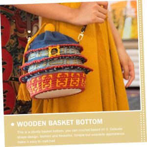 Cabilock 25 pcs Woven bag base handbag weaving board Basket Weaving Base knitting bag bottom round bottom basket crochet accessories round bag bottom Basket Bottom Wood round basket bags