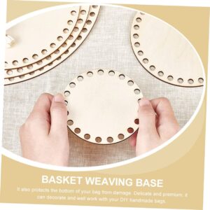 Cabilock 25 pcs Woven bag base handbag weaving board Basket Weaving Base knitting bag bottom round bottom basket crochet accessories round bag bottom Basket Bottom Wood round basket bags