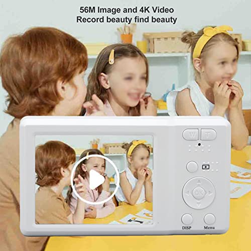 Camera, 2.7 Inch Digital Camera 56MP 4K 20X Continuous Shooting High Definition Flash for Kids Travel (Silver)