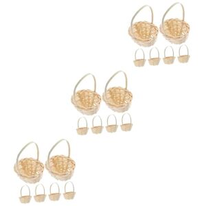 cabilock 18 pcs mini flower basket candy gift baskets picnic basket wicker hamper doll bread baskets decoration for home flower vases decorative home décor wooden bamboo craft basket