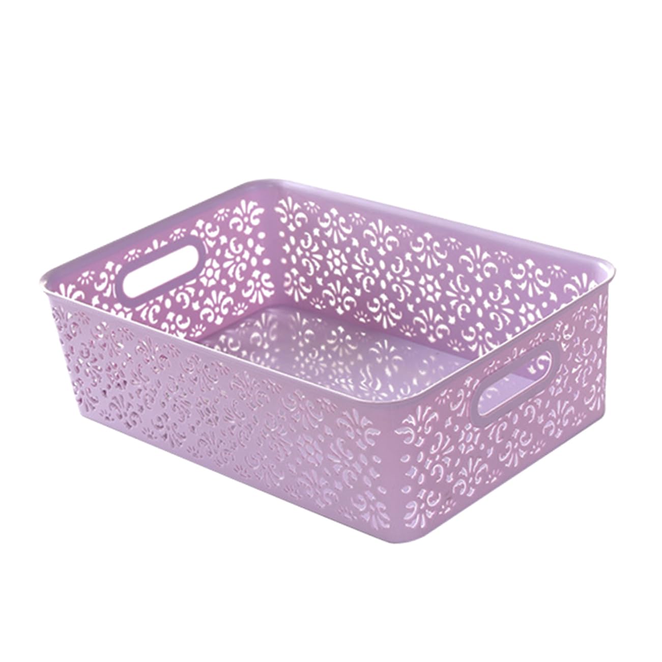 COHEALI 2pcs Box small plastic baskets plastic basket tray stackable organizer bins hollow clothes storage bins stackable basket stackable storage bins household purple drawer box