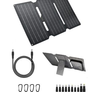 Portable Solar Panel, ActuEgo 30W Solar Panels Portable IP65 Portable Solar Charger for Cell Phone IP65 Waterproof Solar Panel Kit 18V DC/USB/USB-C for Power Station/Camping/Hiking/Outdoor Avtivities