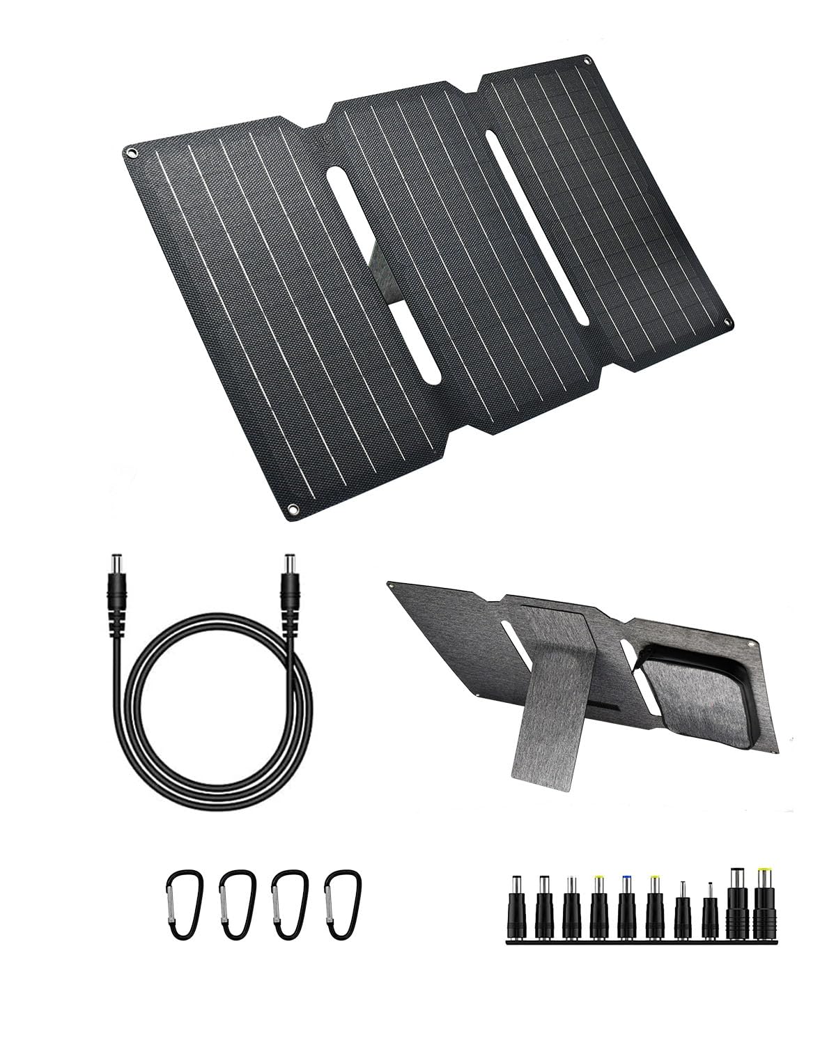 Portable Solar Panel, ActuEgo 30W Solar Panels Portable IP65 Portable Solar Charger for Cell Phone IP65 Waterproof Solar Panel Kit 18V DC/USB/USB-C for Power Station/Camping/Hiking/Outdoor Avtivities