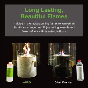 e-NRG Bio Ethanol Fuel for Fire Pit, Tabletop, Wall Fireplace (4-Pack) Best Flame, Longer Burn, Fast Pour, Smoke & Odor-Free, 3rd-Party Safety Tested, Made in USA - Bioethanol Alcohol (4 Quarts)