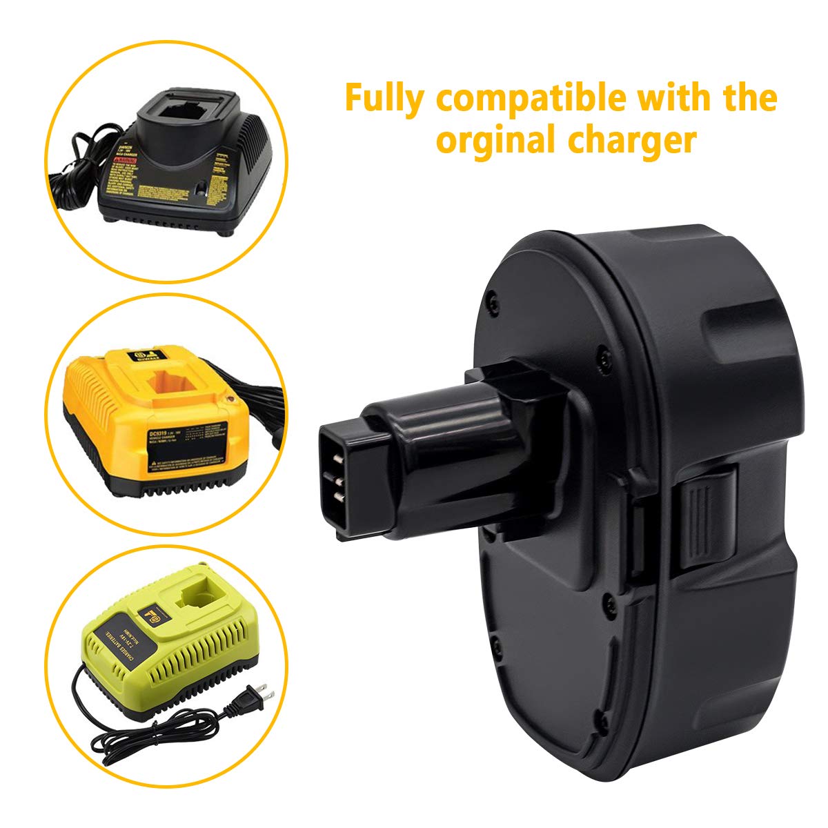 AKKOPOWER 18V Replacement Battery for DeWalt: 2 Pack 5.0Ah 18 Volt XRP Batteries for DC9096 DC9098 DE9098 DE9096 DE9098 DW9096 Cordless Power Tools