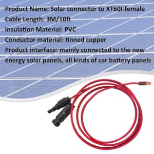 lygchii Solar Charge Cable 12AWG 10Ft to Xt60i Adapter Connector, Solar Extension Cable for Battery Pack, Portable Power Station, Solar Generator