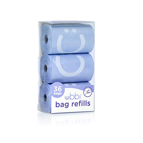 Ubbi Steel Diaper Pail and Refill Bags Bundle for Odor Control and Easy Disposal