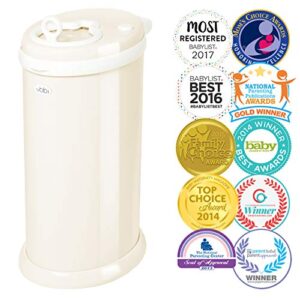 Ubbi Steel Diaper Pail and Refill Bags Bundle for Odor Control and Easy Disposal