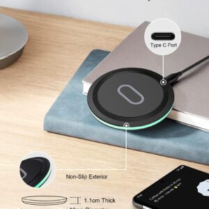 AILKIN Wireless Charger, 15W Samsung Wireless Charging Pad Fast Charging for Galaxy S24 S23 Ultra, Android Wireless Cargador Station for Google Pixel 8/8Pro/7/7a/7Pro/6 iPhone 15 Pro Max 15 Plus 14 13