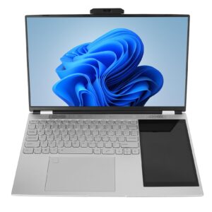 jopwkuin laptop computer, 15.6 inch laptop dual screen quad core quad thread 2.4g 5g wifi with 7 inch ips screen for office (16gb+1tb us plug)