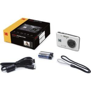 KODAK Pixpro FZ45 Digital Camera Bundle, Includes: SanDisk 32GB Memory Card, Spare Batteries, Hard Shell Camera Case and Card Reader (5 Items) (White)