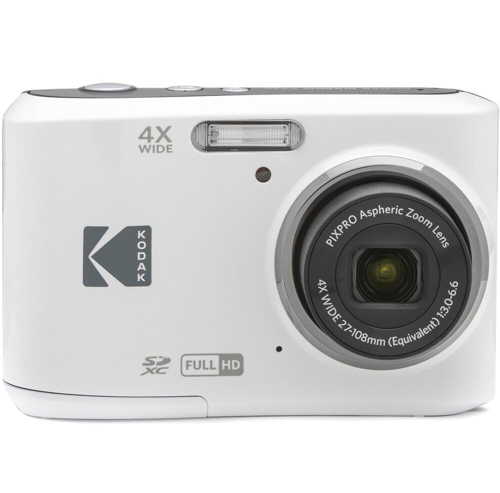 KODAK Pixpro FZ45 Digital Camera Bundle, Includes: SanDisk 32GB Memory Card, Spare Batteries, Hard Shell Camera Case and Card Reader (5 Items) (White)