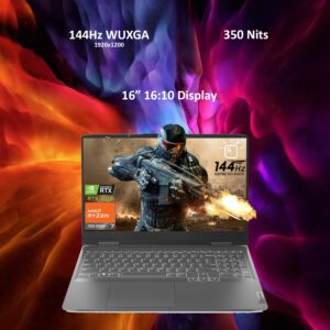 Lenovo LOQ 16" 144Hz WUXGA Gaming Laptop, GeForce RTX 4050, AMD Ryzen 7 7840HS (> i7-12700H), 64GB DDR5 RAM, 2TB PCIe SSD, Webcam, Backlit Keyboard, RJ-45, Wi-Fi 6, Windows 11 Home, Grey