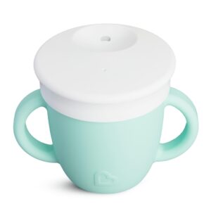 munchkin® c’est silicone!™ training sippy cup with lid for babies and toddlers, 6 oz, mint/green