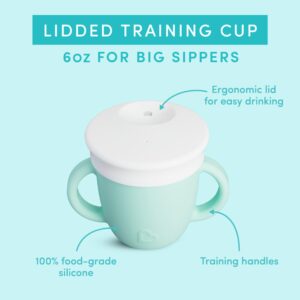 Munchkin® C’est Silicone!™ Training Sippy Cup with Lid for Babies and Toddlers, 6 oz, Mint/Green