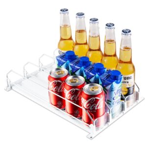 Coanto Drink Organizer for Fridge, Soda Can Dispenser for Refrigerator, Automatic Self-Pushing Fridge Drink Dispenser Holds up to 15 Cans, 3 Row