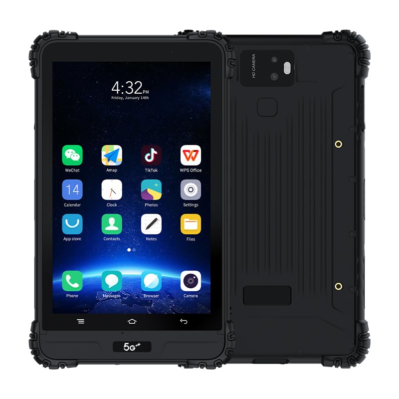 THINTON Rugged Tablet 8.0” Android Tablet, IP68 Waterproof 8GB+128GB Tablet, 10500mAh Battery Tablet PC IP68 Dual SIM/5G WiFi/NFC/OTG/GPS