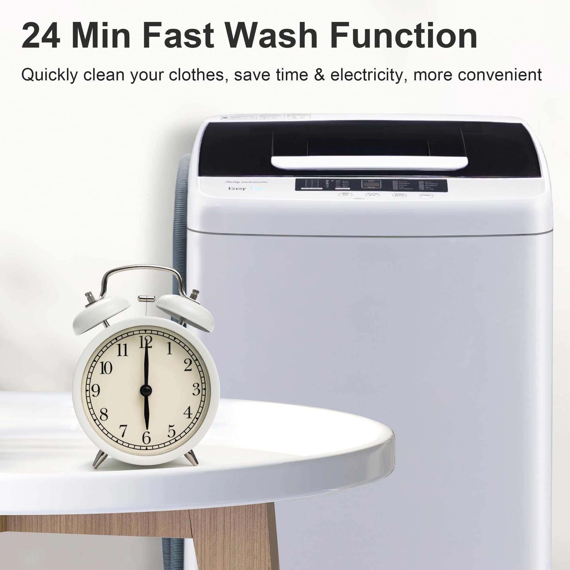 Kasunpul 1.04 Cu.Ft Full Automatic Washer and Dryer Combo with Drain Pump, Portable Washing Machine, 10 Wash Program,LED Display,Compact Laundry Washer Spinner for Apartment RV Dorm