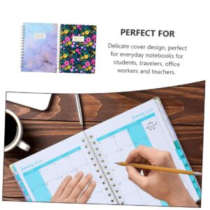 MAGICLULU 2pcs Note Pads Notebook Note Book Teacher Planner Home Supply Convenient Daily Planner Academic Year Planner 2023-2024 Planner Notepad Aluminum Alloy Household Office Handbook