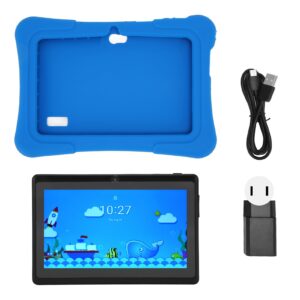 7 Inch Tablet for Android 10.0, 32GB ROM Quad Core for Android 10 Tablet, WiFi, Bluetooth, Dual Camera, with Soft Silicone, for Learning, Watching and Playing Games (US Plug)