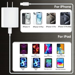 i Phone 15 Charger Fast Charging, iPad Charger 10 FT Long USB C to C Charging Cable Cord with 20W iPhone Fast Charger Block for iPhone 15/15 pro/15 pro max/15 Plus, iPad Pro11/12.9/air 5/4, Samsung