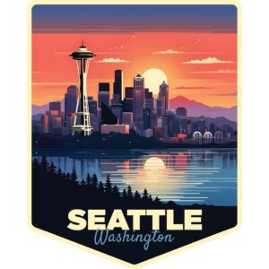 seattle washington design a souvenir fridge magnet 4-inch