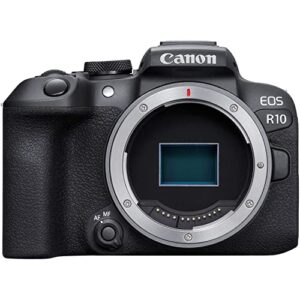 Canon EOS R10 Mirrorless Camera (Body Only) + Canon HG-100TBR Tripod Grip + 2pc 64GB Memory Cards + LED Video Light & More (Renewed)