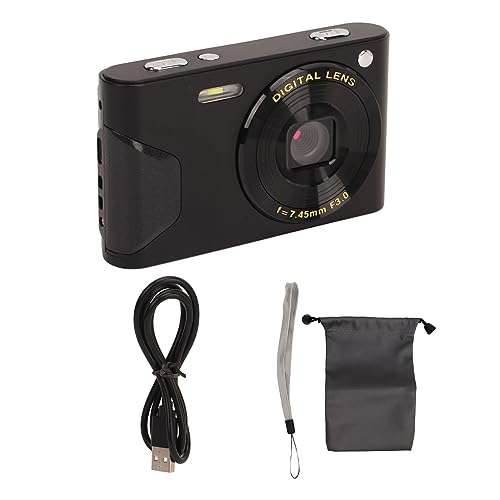 Digital Camera, 1080P 30MP 8X Zoom Auto Focus Timing Function 2.7in TFT Screen Vlogging Camera, 650mAh Compact Point and Shoot Cameras with Tripod Spiral Port