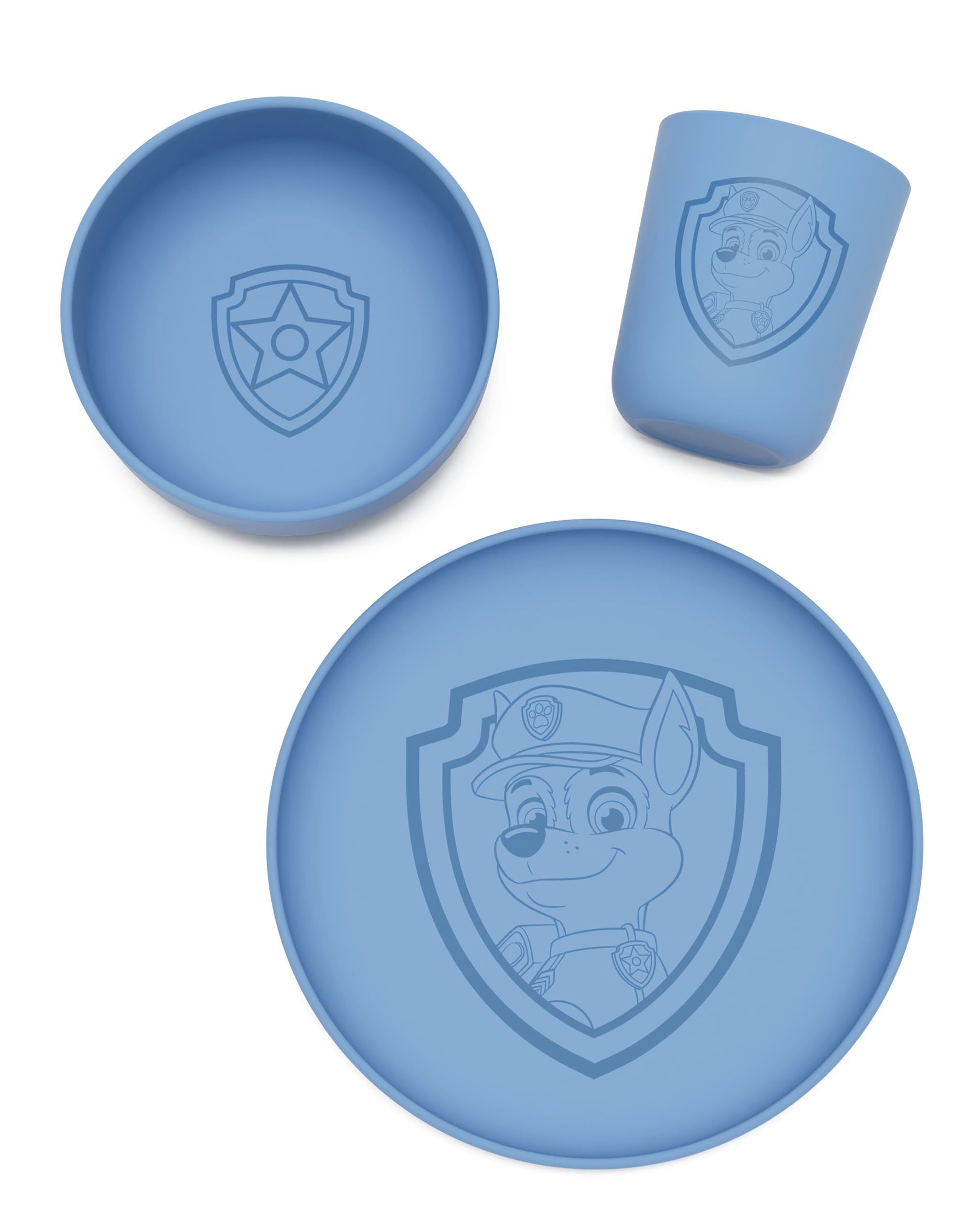 Lalo PAW Patrol Dinnerware Sets for Toddlers and Kids - Dishwasher Safe Tableware, BPA Free, Kids Dishes - Includes Bowl, Plate & Cup - 3 Pieces - Chase