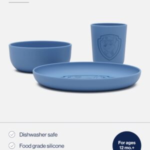 Lalo PAW Patrol Dinnerware Sets for Toddlers and Kids - Dishwasher Safe Tableware, BPA Free, Kids Dishes - Includes Bowl, Plate & Cup - 3 Pieces - Chase