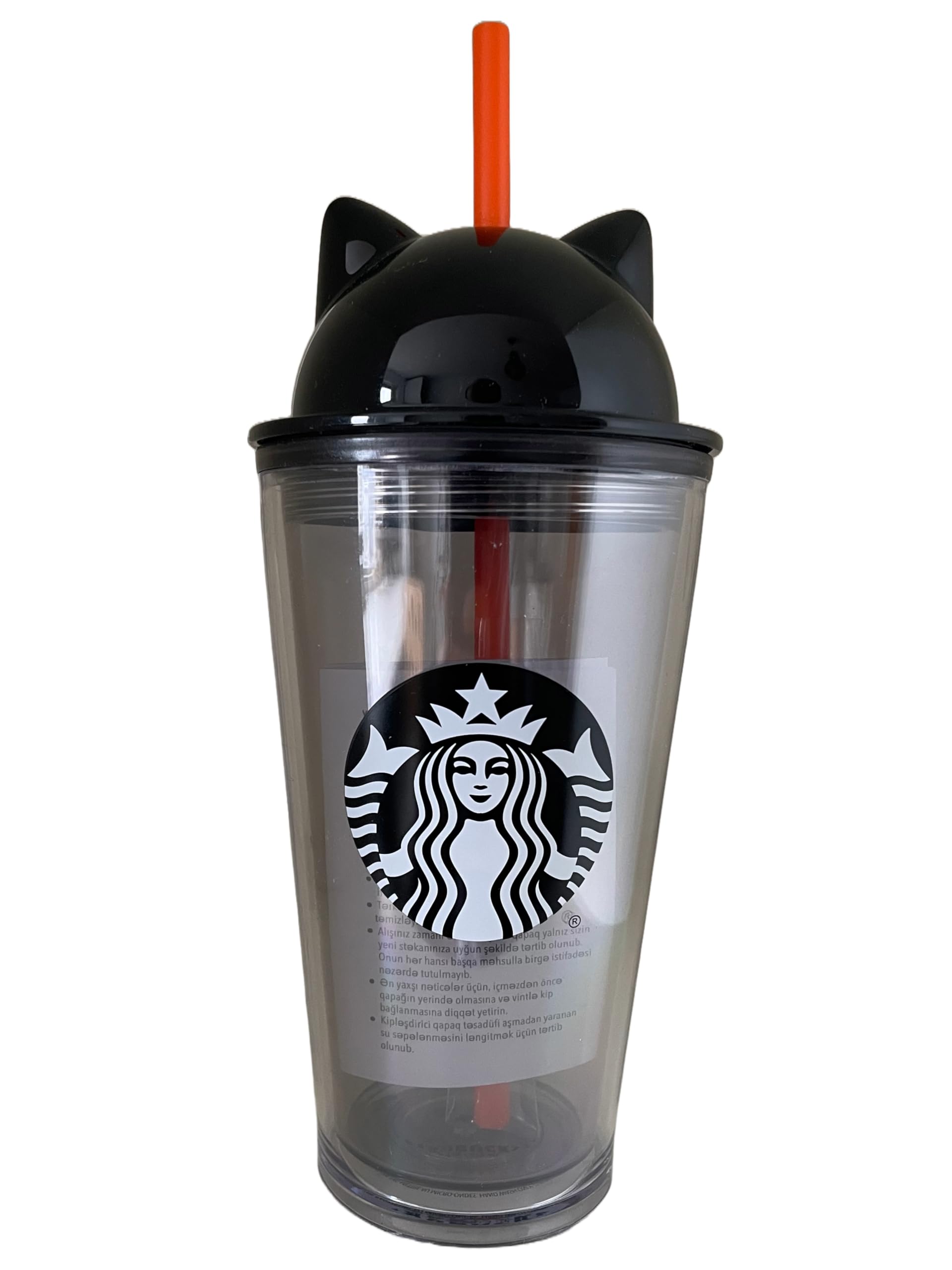 STARBUCKS Exclusive Limited Edition 2023 16 oz. Grande Kitty Ears Tumbler - Halloween