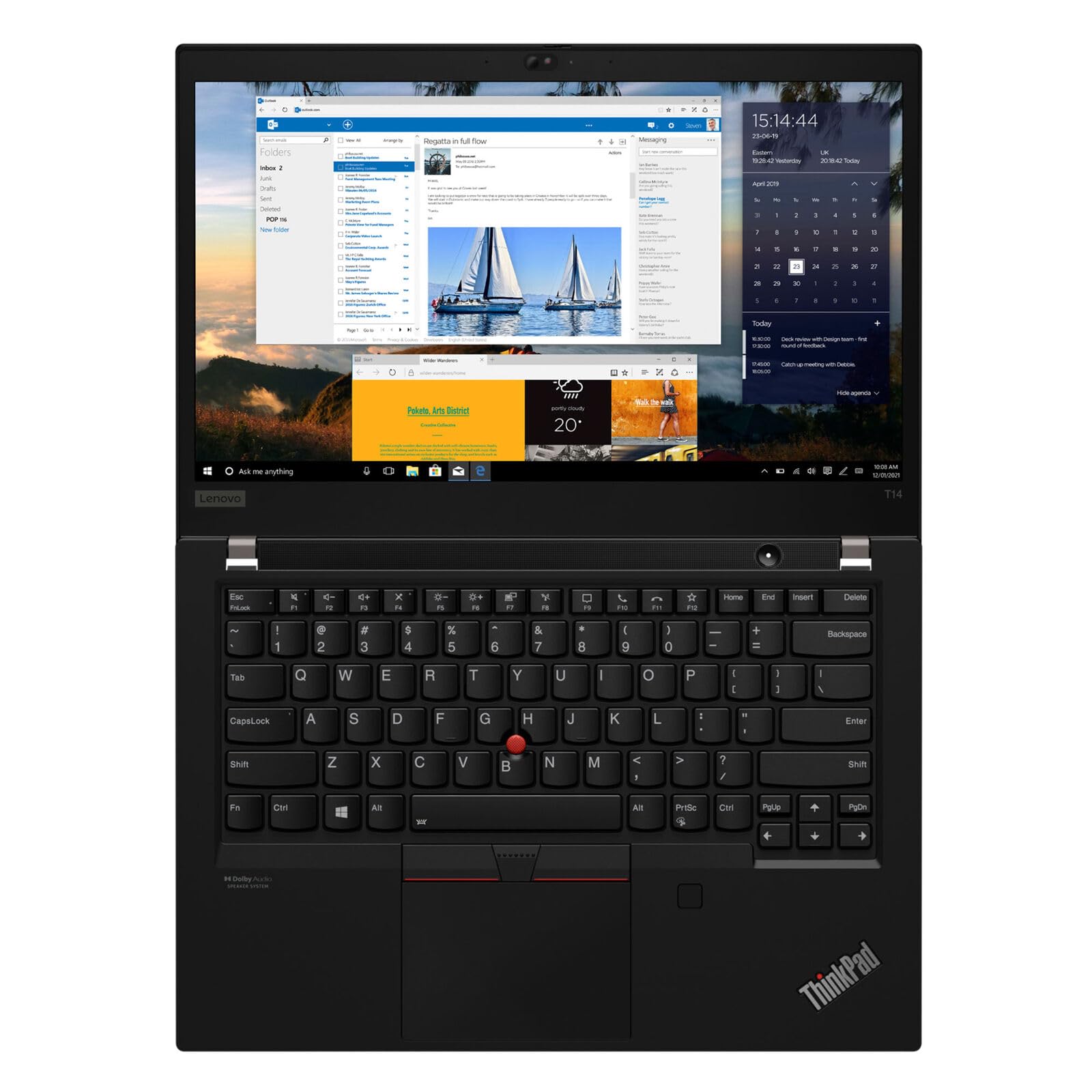 Lenovo ThinkPad T14 Gen 2 Laptop with 14" FHD Non-Touch Display, Ryzen 5 PRO 5650U Processor, 16GB Memory, 512GB SSD, 4G LTE Mobile Broadband, 3 Year Warranty, Backlit Keyboard, and Windows 11 Pro