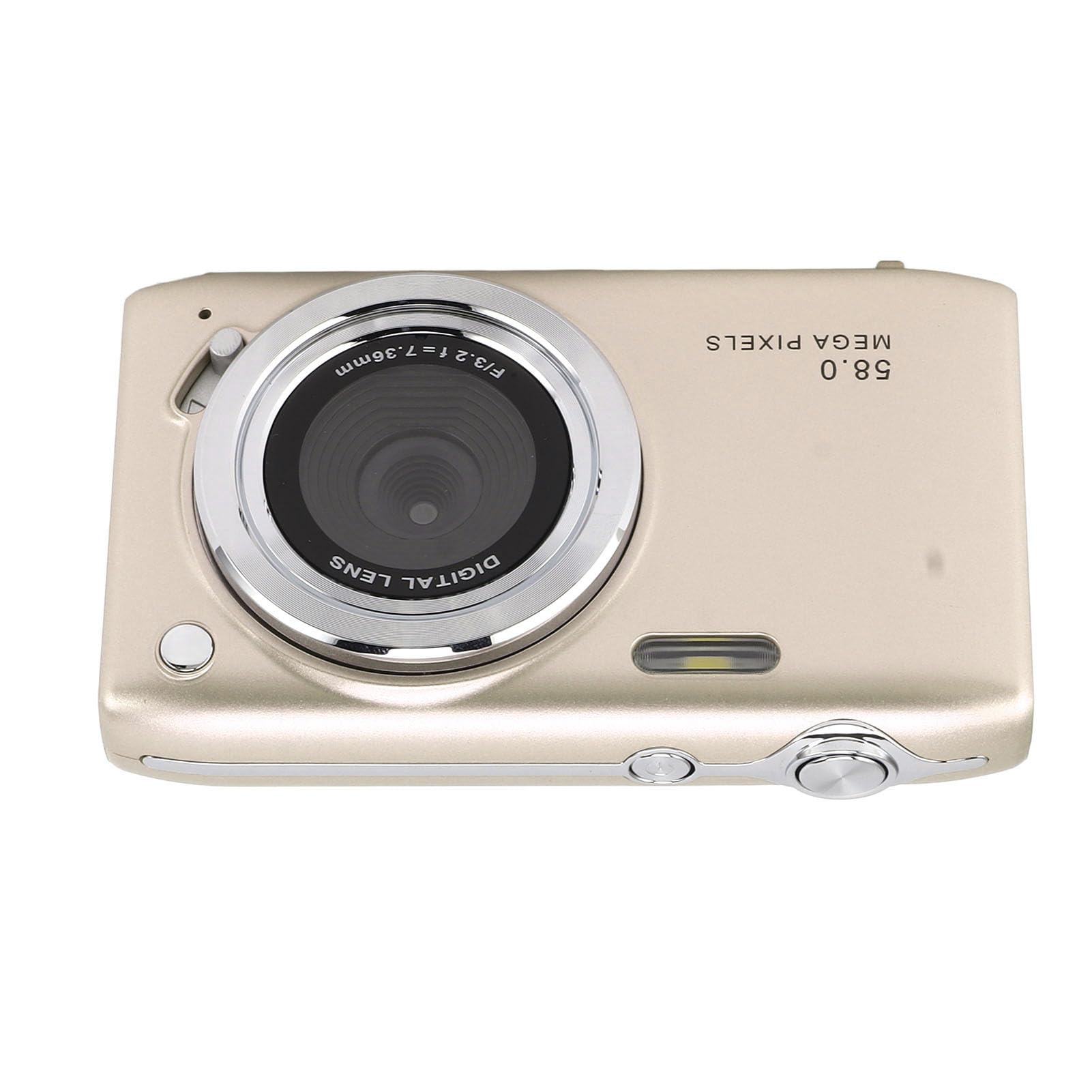 4K Digital Camera, 16X Zoom Compact Camera for Travel (Gold)