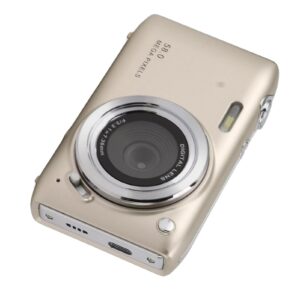 4K Digital Camera, 16X Zoom Compact Camera for Travel (Gold)