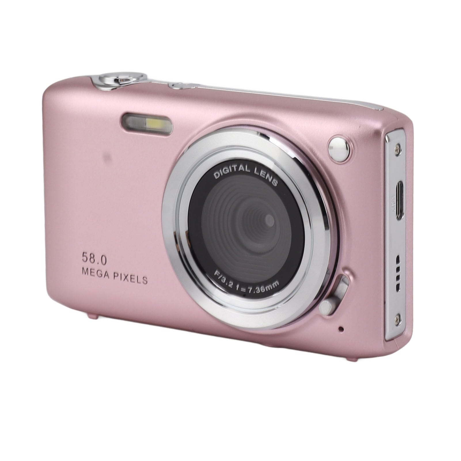 4K Digital Camera, 2.88 Inch IPS Screen, Slim and Lightweight Auto Focus Teen Small Camera, 58MP Auto Exposure for Travel (Pink)